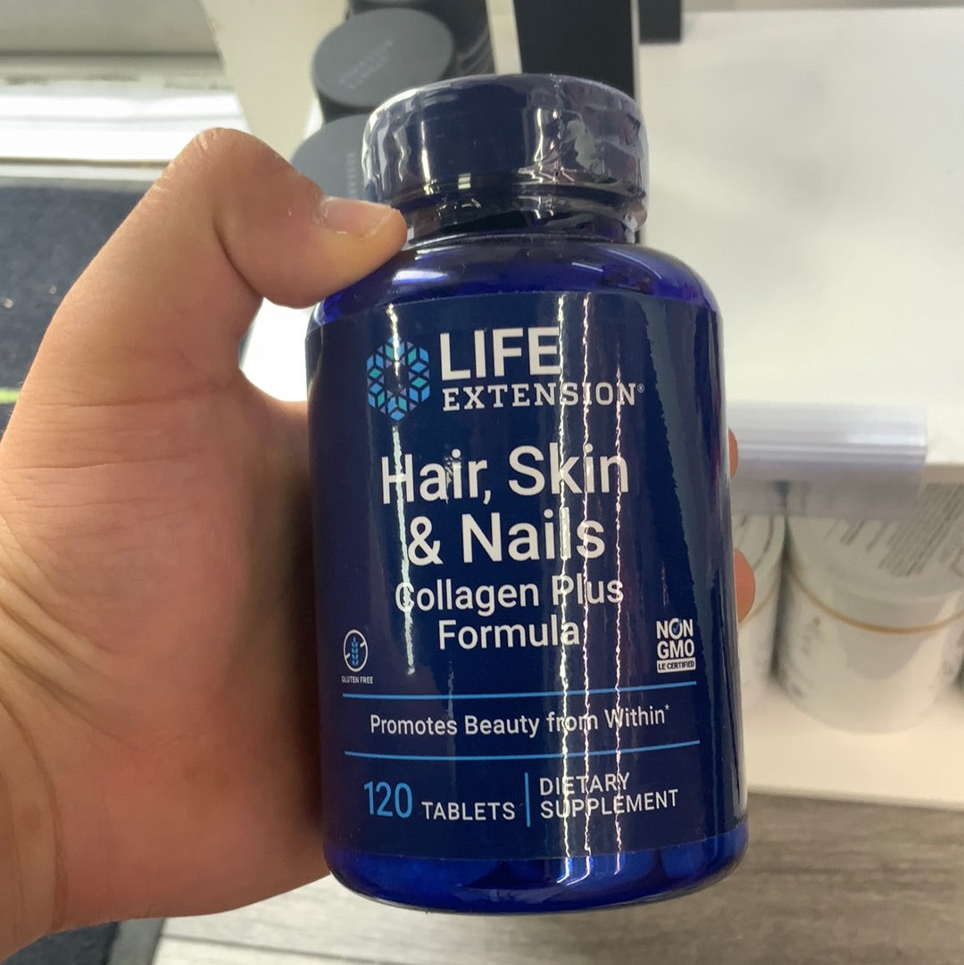 Life extension hair,skin, and nails collagen plus formula,120 tablets ...