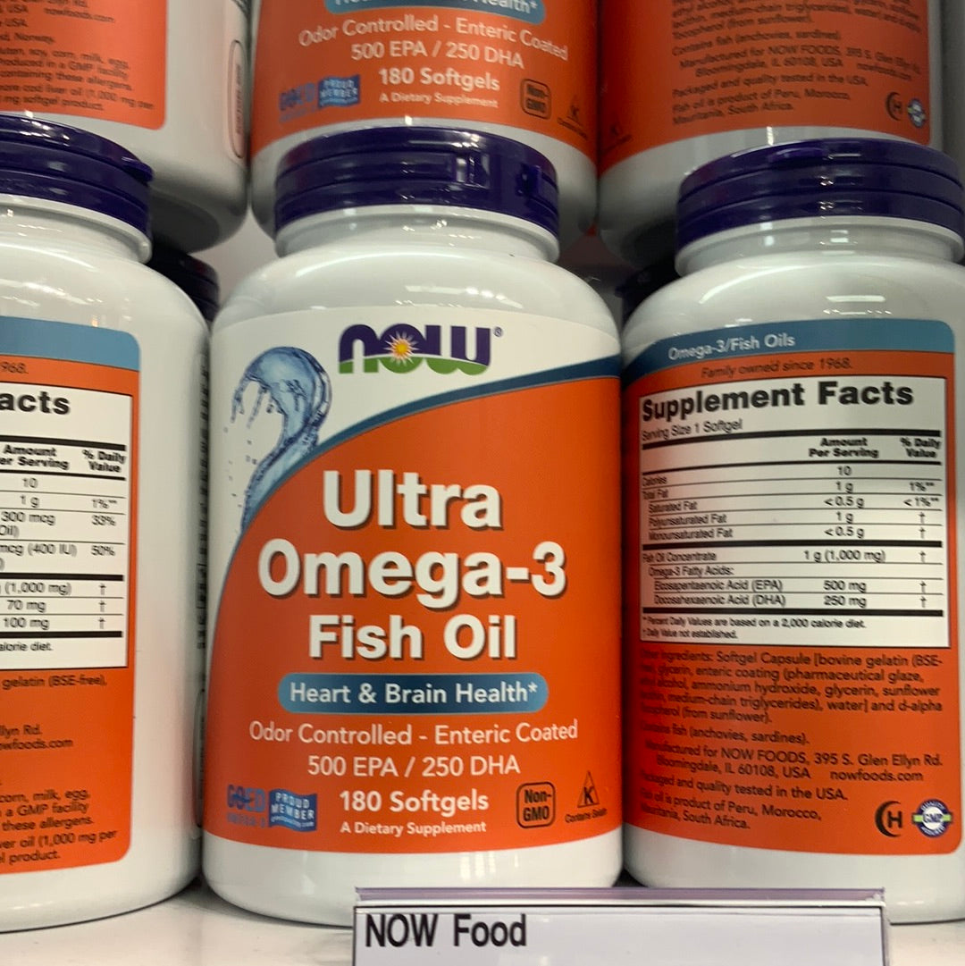 Now food ultra omega 3 fish oil,180 softgels – NATURE HUB