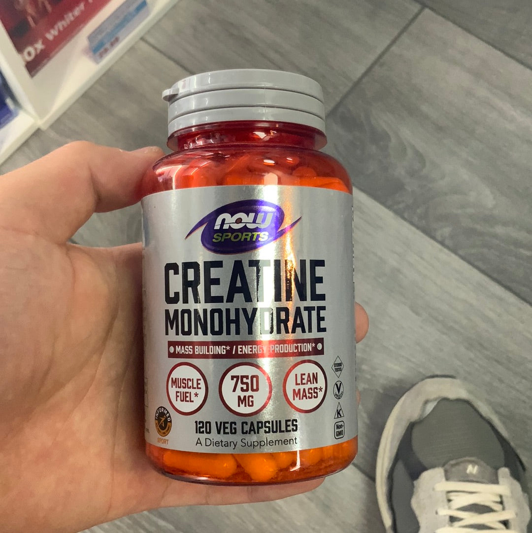 Now foods sports creatine mono hydrate,750 mg, 120 veg capsules ...