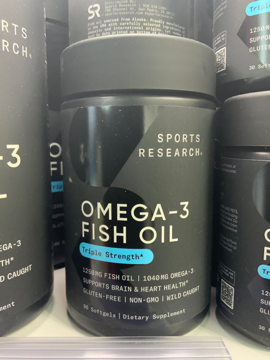 Sports research omega 3 fish oil,triple strength 90 softgels – JBBwell