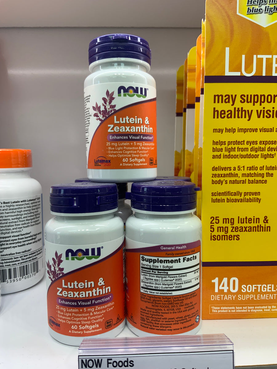 Now foods lutein and zeaxanthin, 60 softgels – NATURE HUB