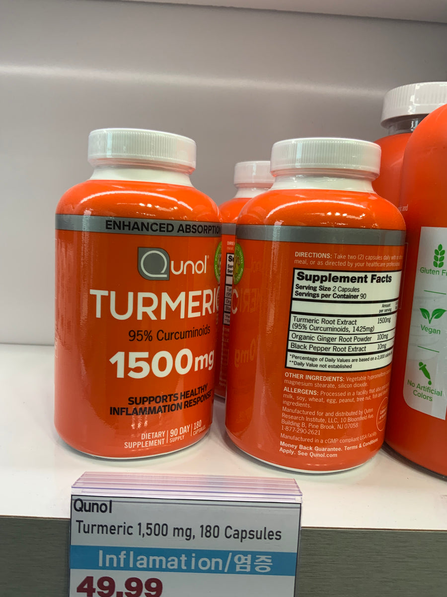 Qunol turmeric 1500 mg, 180 capsules – NATURE HUB
