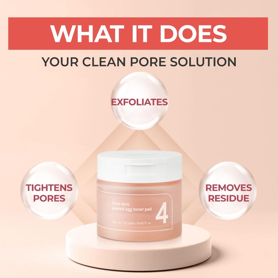 numbuzin No.4 Pore Zero Peeled Egg Toner Pad 60 Pads / 6.42 fl. oz ...