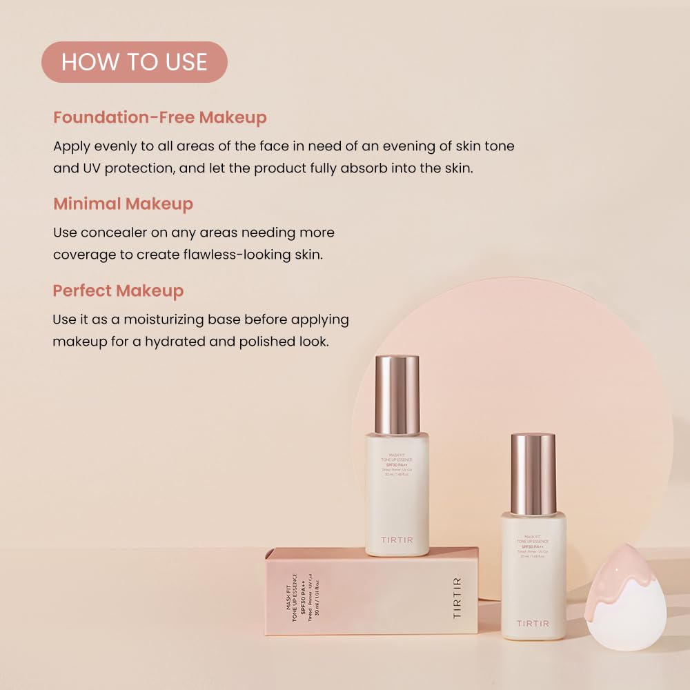 Tirtir Mask Fit Tone Up Essence SPF30+ Tinted, Primer – NATURE HUB